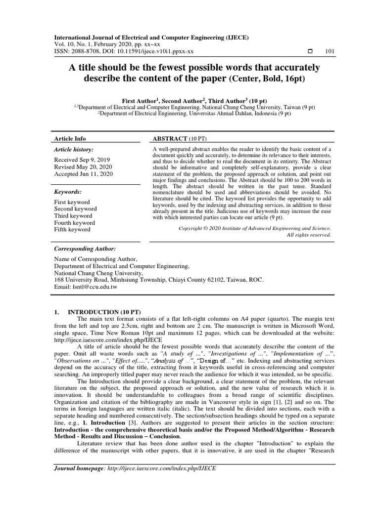 00 Template IJECE 2020 | Download Free PDF | Power Electronics | Search ...