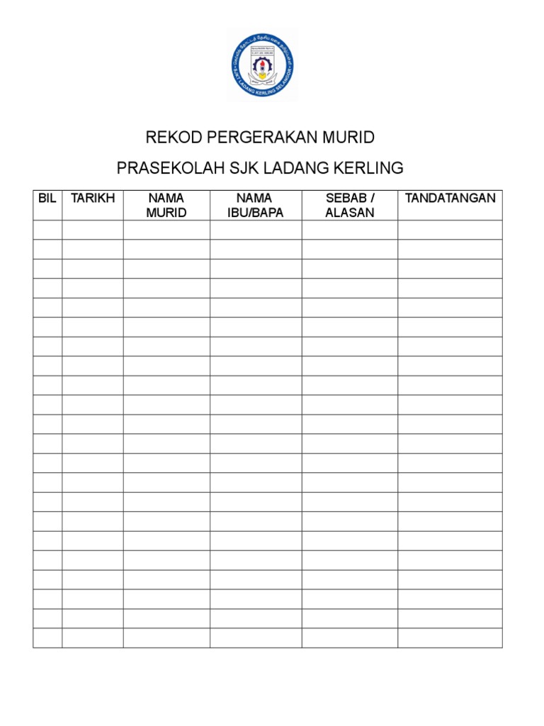 Rekod Pergerakan Murid | PDF