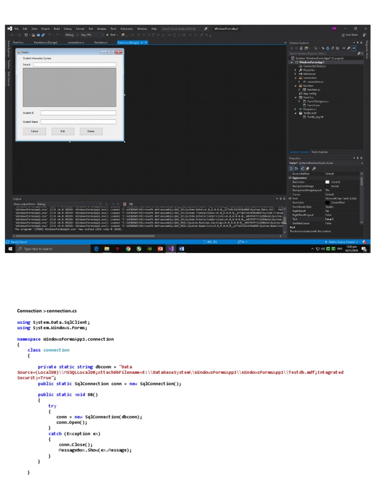 Visual Studio C# 2019 (Service-Based Database) | PDF | Computer Programming | System Software