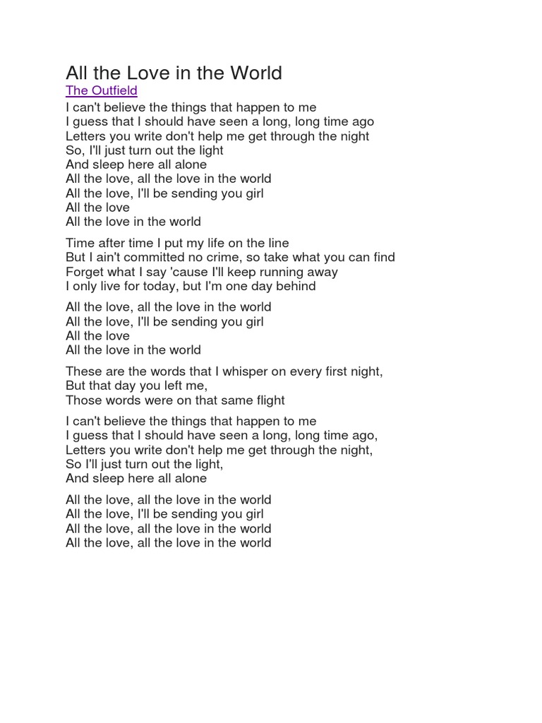 All The Love in The World | PDF