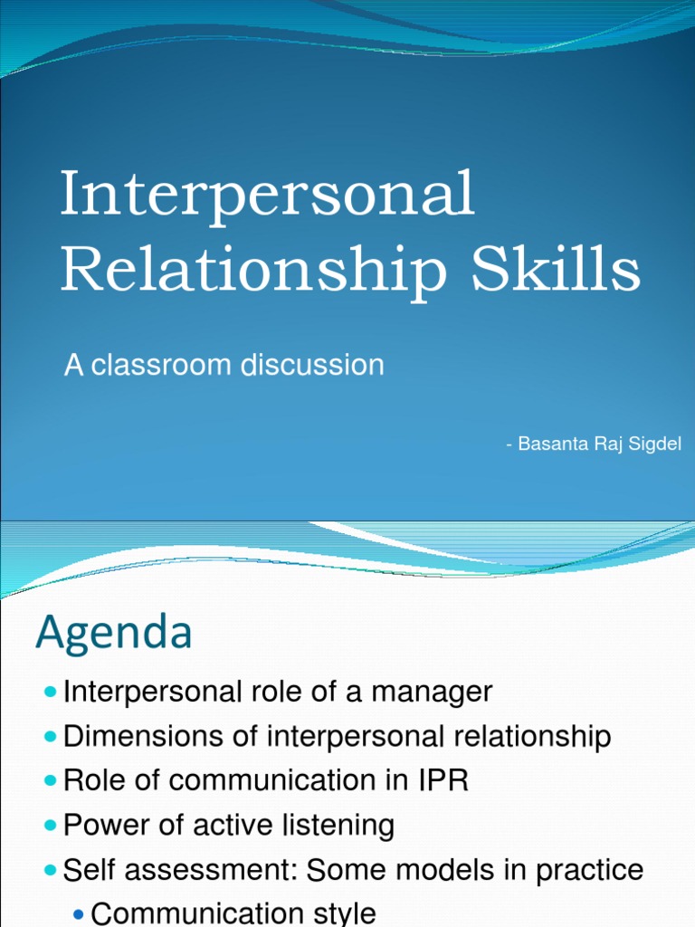 Interpersonal Relationship Skills | PDF | Interpersonal Relationships ...