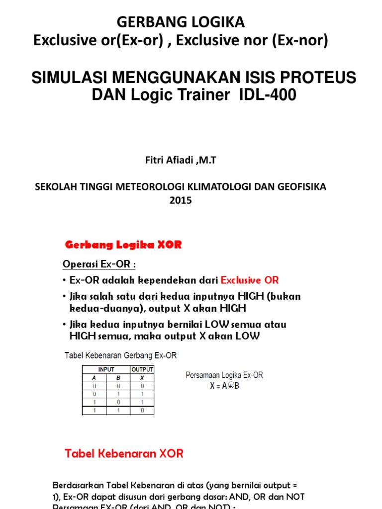 Gerbang Logika ExOr ExNor | PDF | Sains & Matematika | Komputer