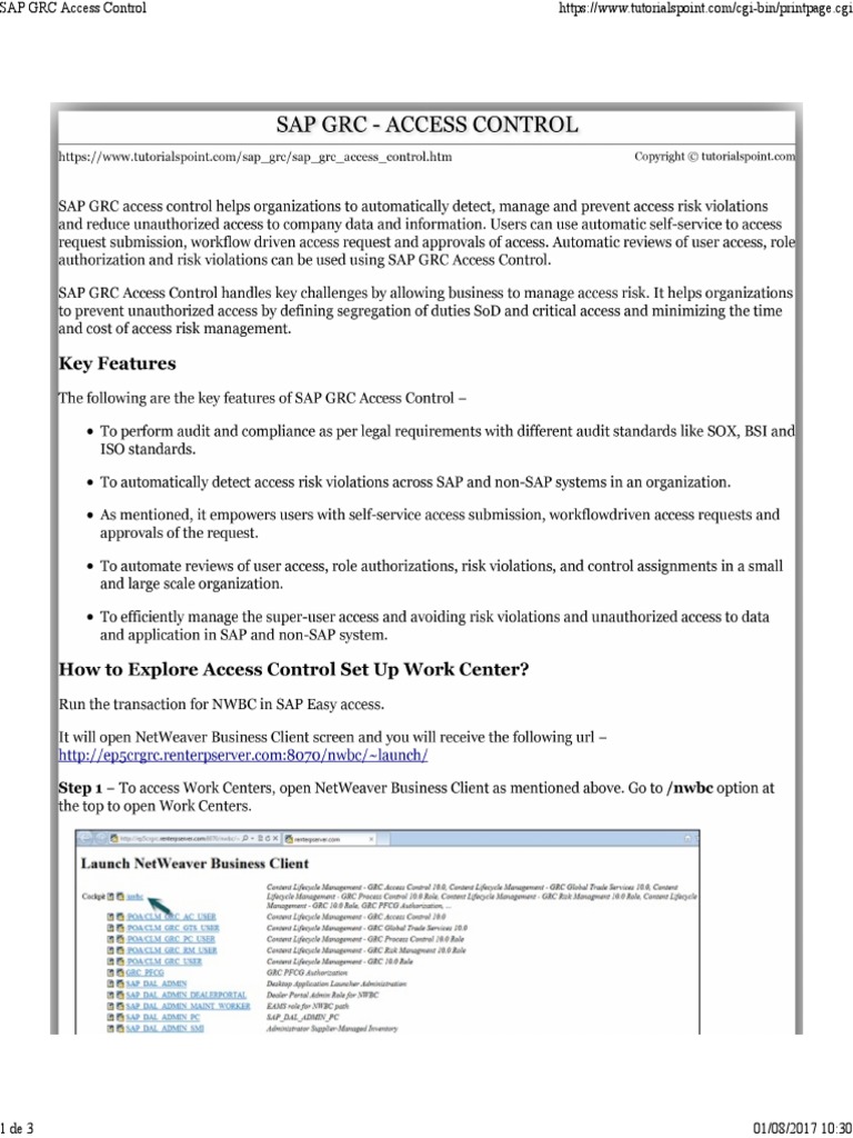 SAP GRC Access Control | PDF