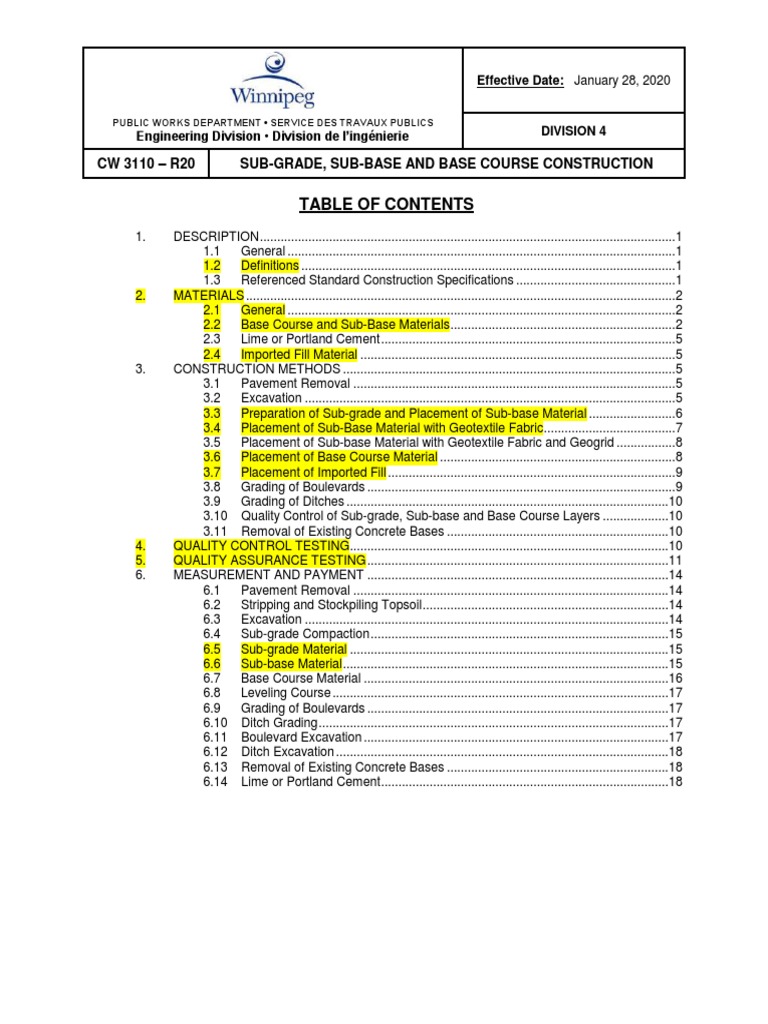 Subgrade and Base Construction Guide | PDF | Construction Aggregate ...