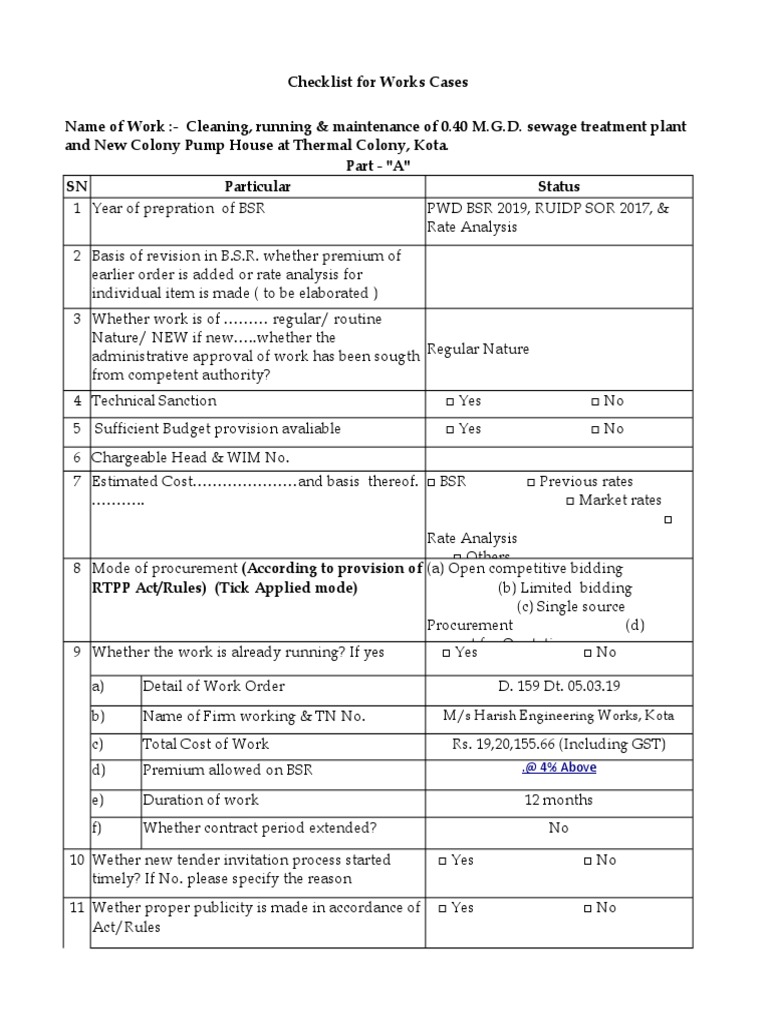 Check List For Works Cases | PDF | Guarantee | Private Law