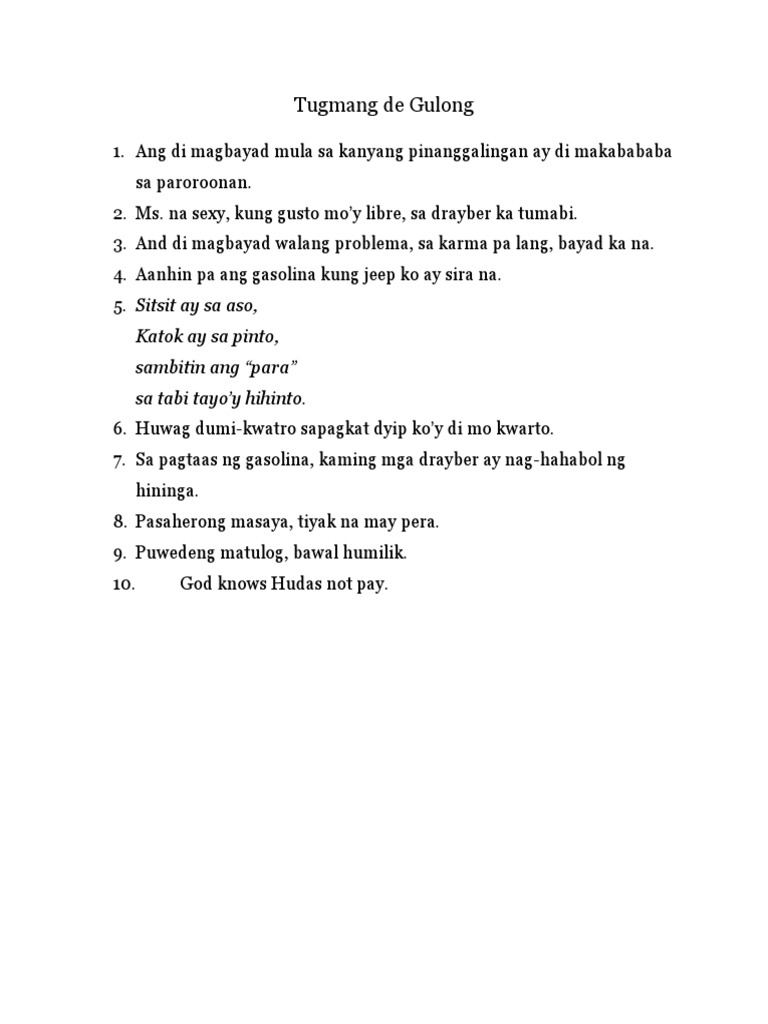 Tugmang de Gulong | PDF