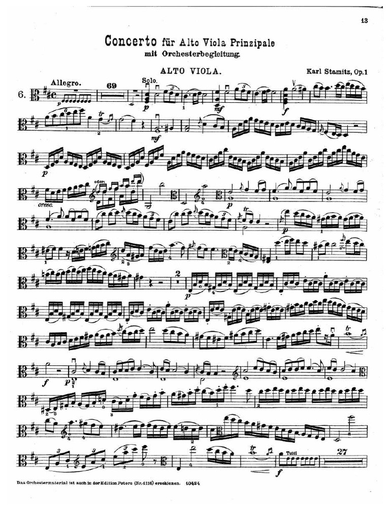 Stamitz Viola Concerto Viola PDF | PDF