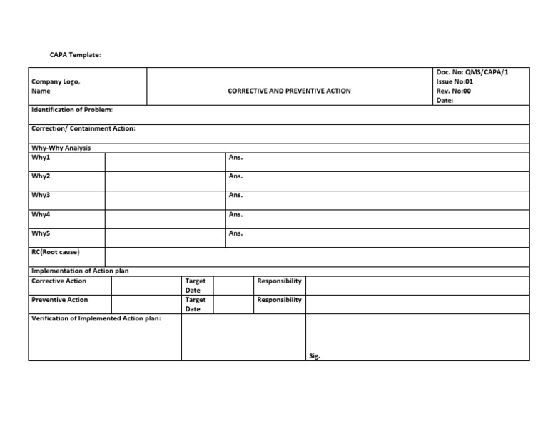 CAPA Format | PDF