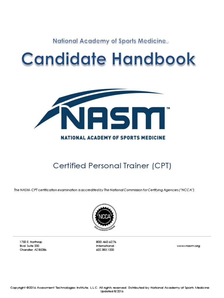 Nasm Candidate Handbook PDF | PDF | Personal Trainer | Individualized ...