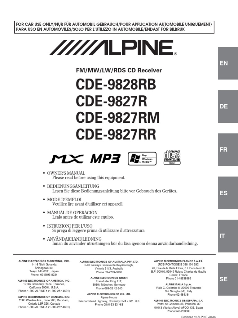 Alpine Car Audio Manual en | PDF | Compact Disc | Sound Production ...