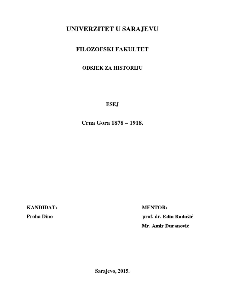 Crna Gora 1878 - 1918 PDF | PDF