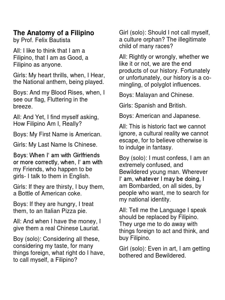 The Anatomy of A Filipino | PDF | Philippines