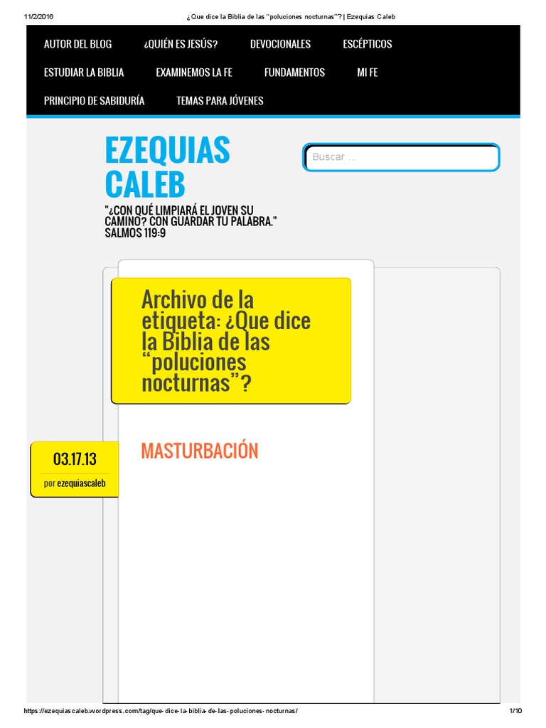 ¿Que Dice La Biblia de Las "Poluciones Nocturnas" - Ezequias Caleb ...