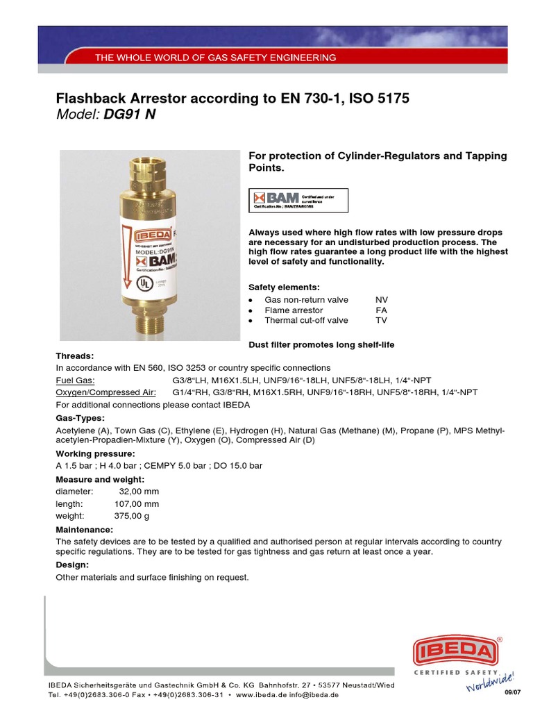 Flashback Arrestor | PDF