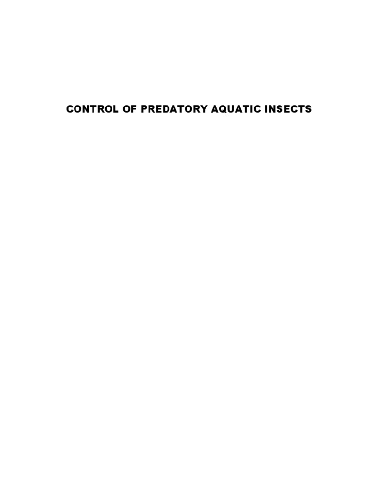 Control of Predatory Aquatic Insects | PDF | Emulsion | Surfactant
