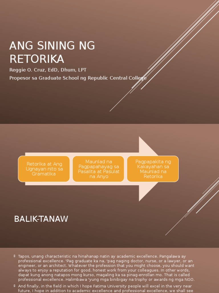 Ang Sining NG Retorika | PDF