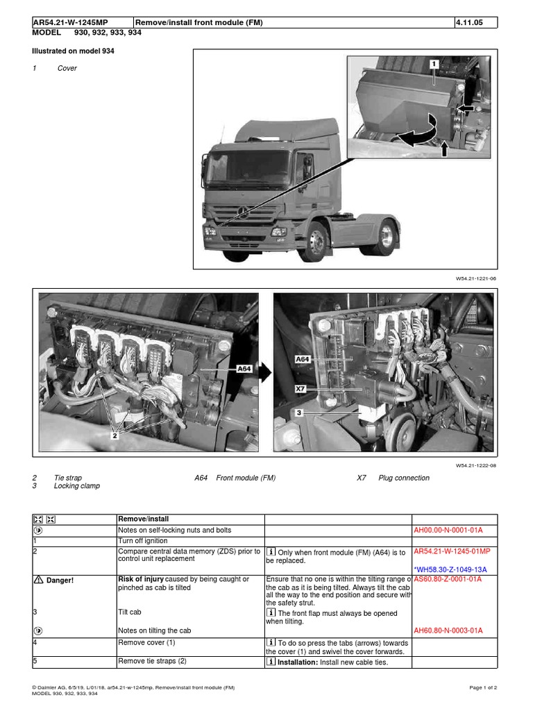 Remove - Install Front Module (FM) PDF | PDF | Electrical Connector ...