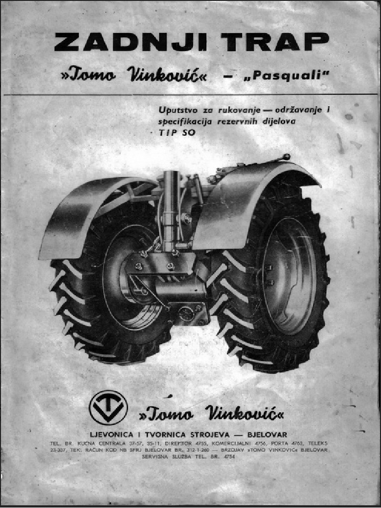 Zadnji Trap Traktora TV Modeli PE 15-18 | PDF