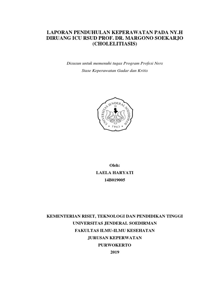 LAPORAN PENDAHULUAN Cholelithiasis | PDF