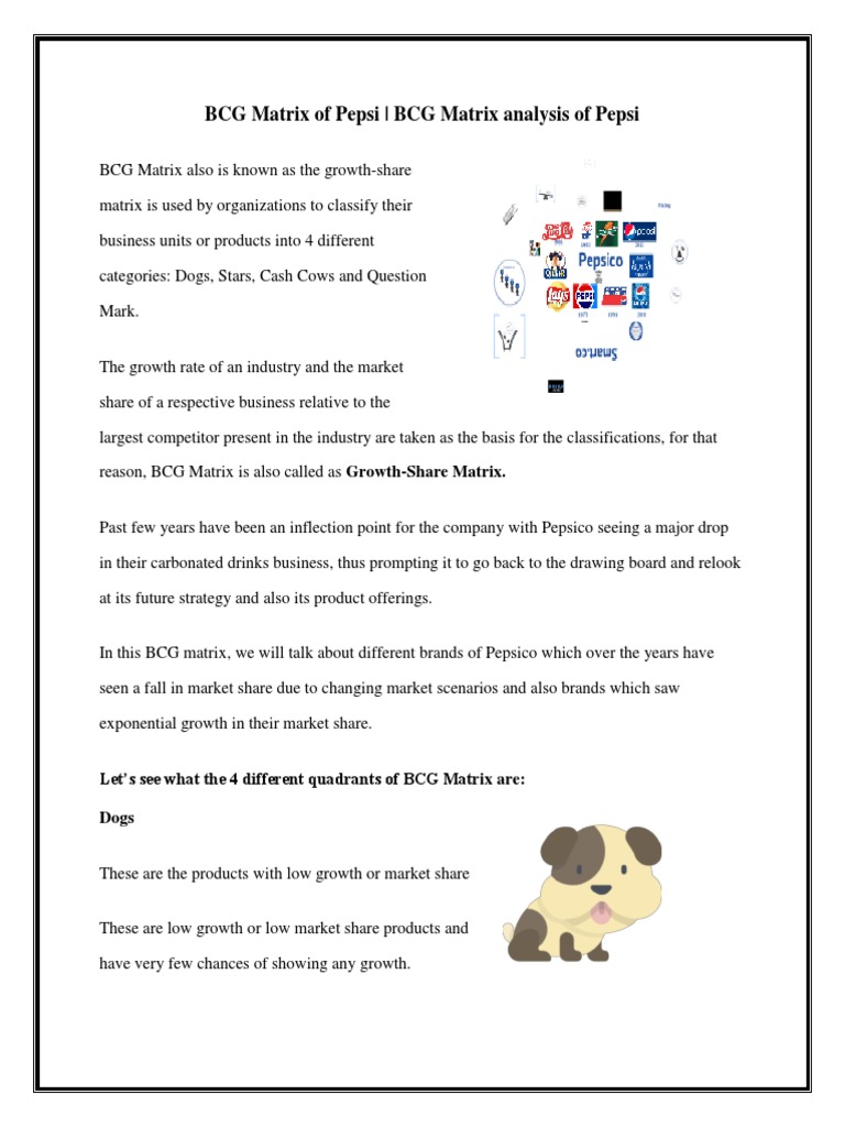 BCG Matrix | PDF | Pepsi Co | Beverages