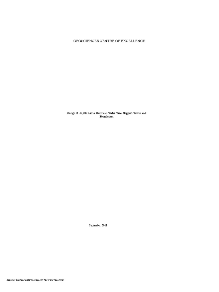 30,000ltrs Overhead Water Tank Support Tower and Foundation | PDF ...