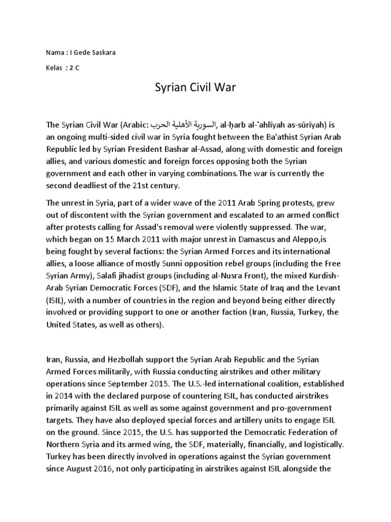 Syrian Civil War | Download Free PDF | Syrian Civil War | Syria