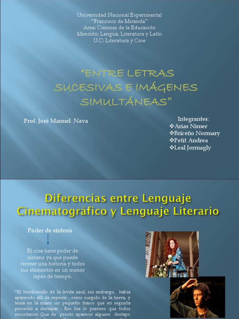Cine y Literatura (Diapositivas) | PDF