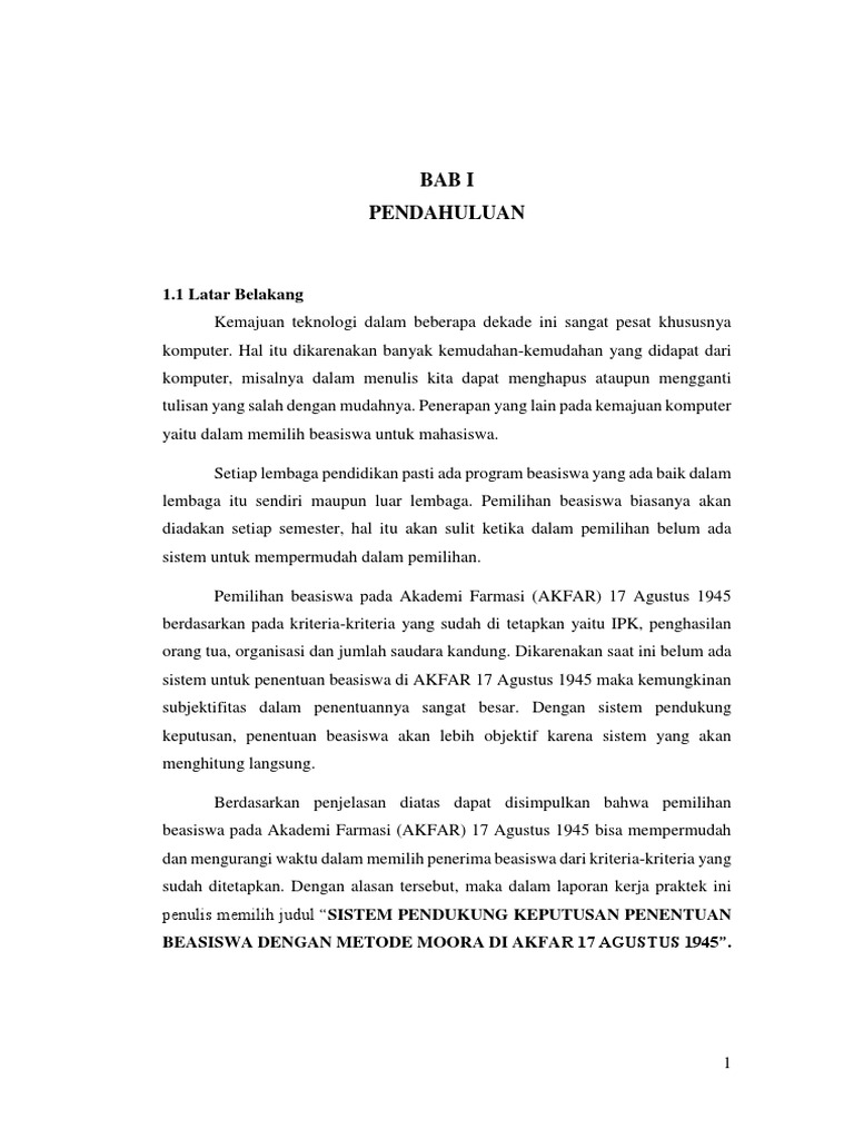 Laporan SPK Metode MOORA | PDF