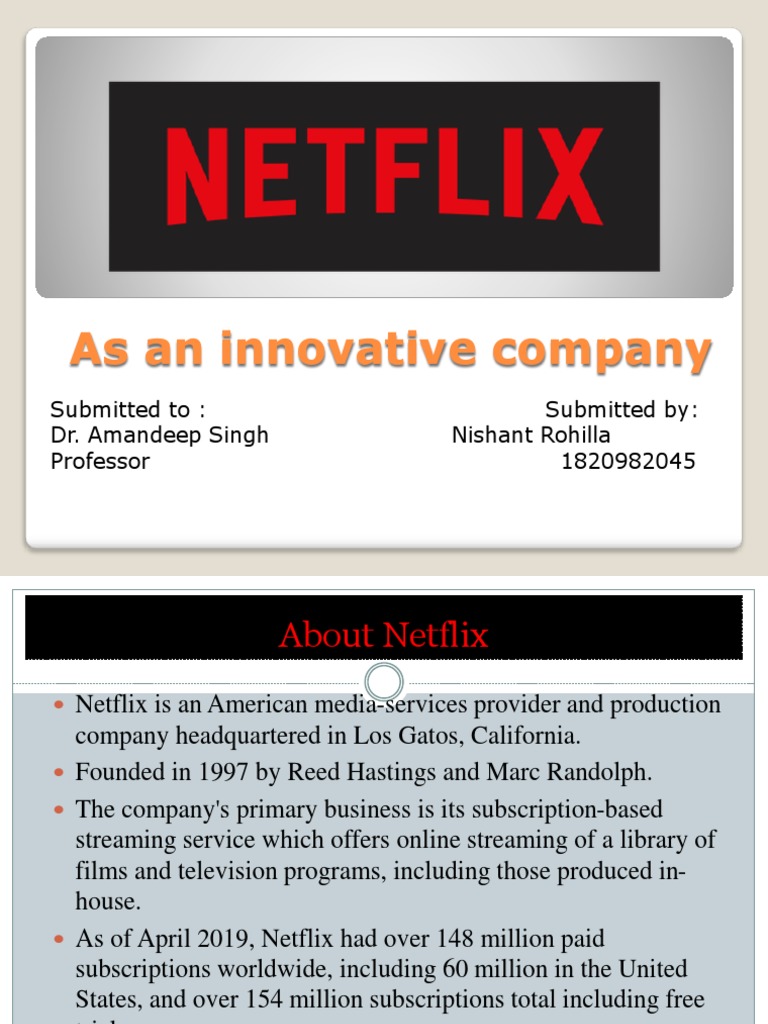Netflix | PDF | Netflix | Streaming Media