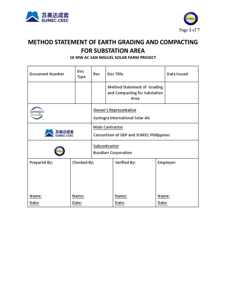 Earth Grading Method for Solar Substation | PDF | Truck | Road