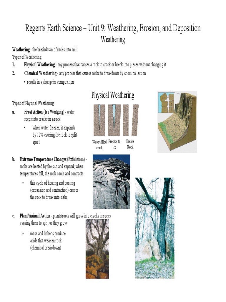 Weathering, Erosion, and Deposition Guide | PDF | Weathering | Erosion