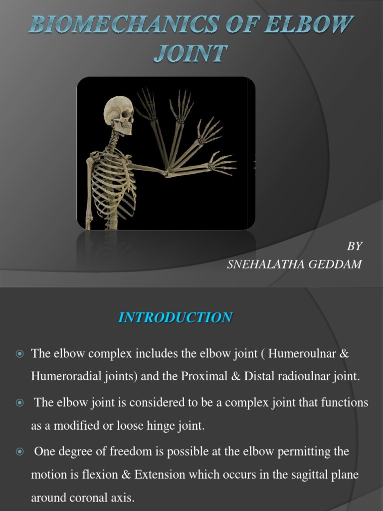 Biomechanics of Elbow Joint | PDF | Elbow | Anatomical Terms Of Motion