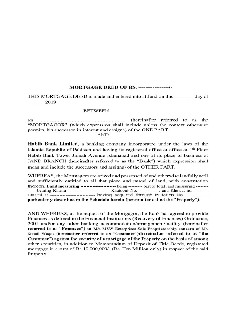 Mortgage Deed | PDF | Mortgage Law | Liquidation