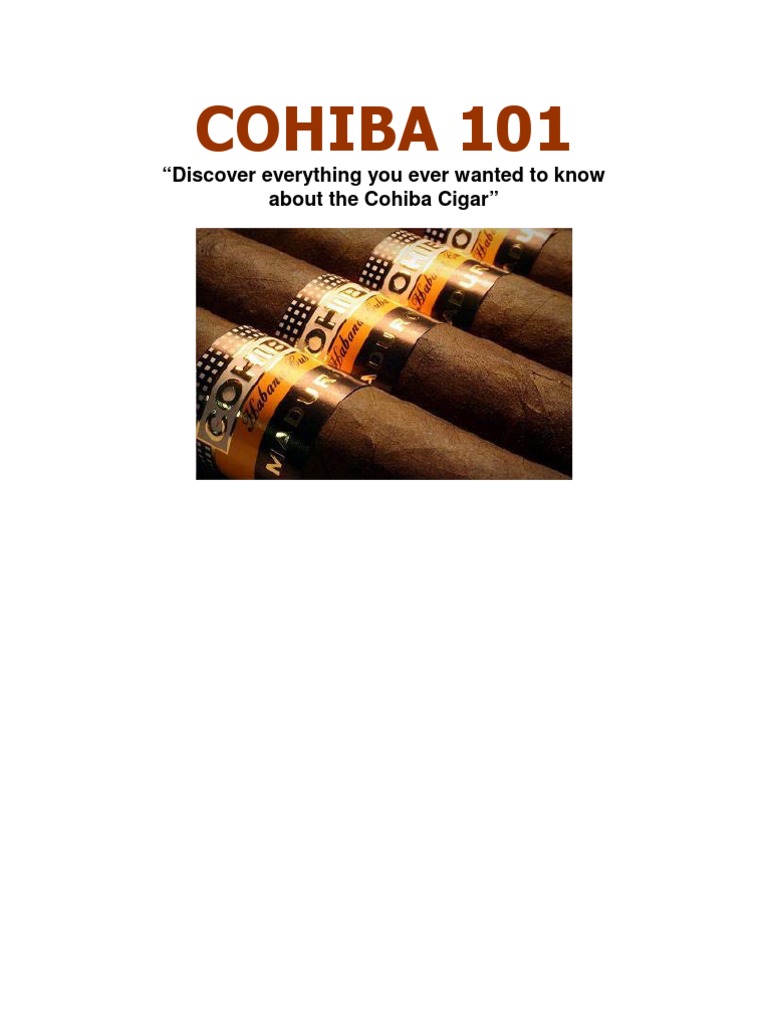 Cohiba 101 - Cigar Guide PDF | PDF | Cigar | Tobacco