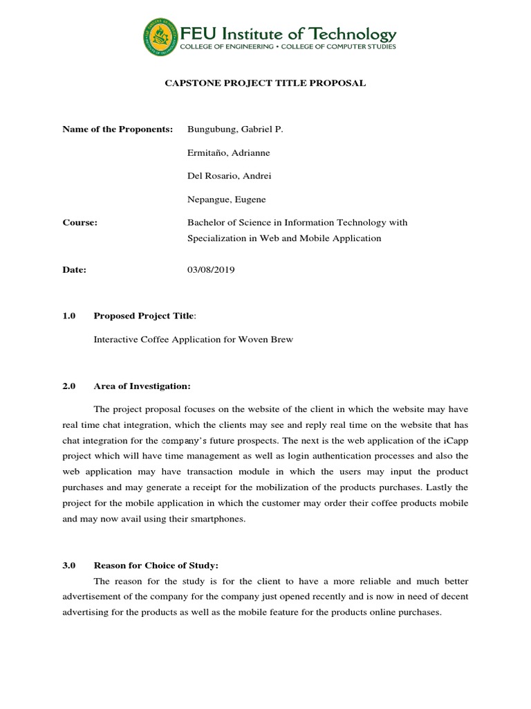 Capstone Project Proposal Woven PDF | Download Free PDF | Web ...