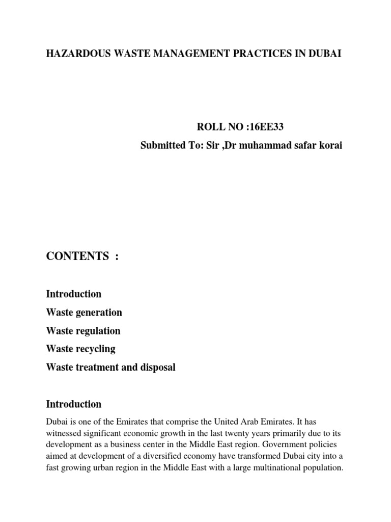 Dubai | PDF | Waste Management | Waste