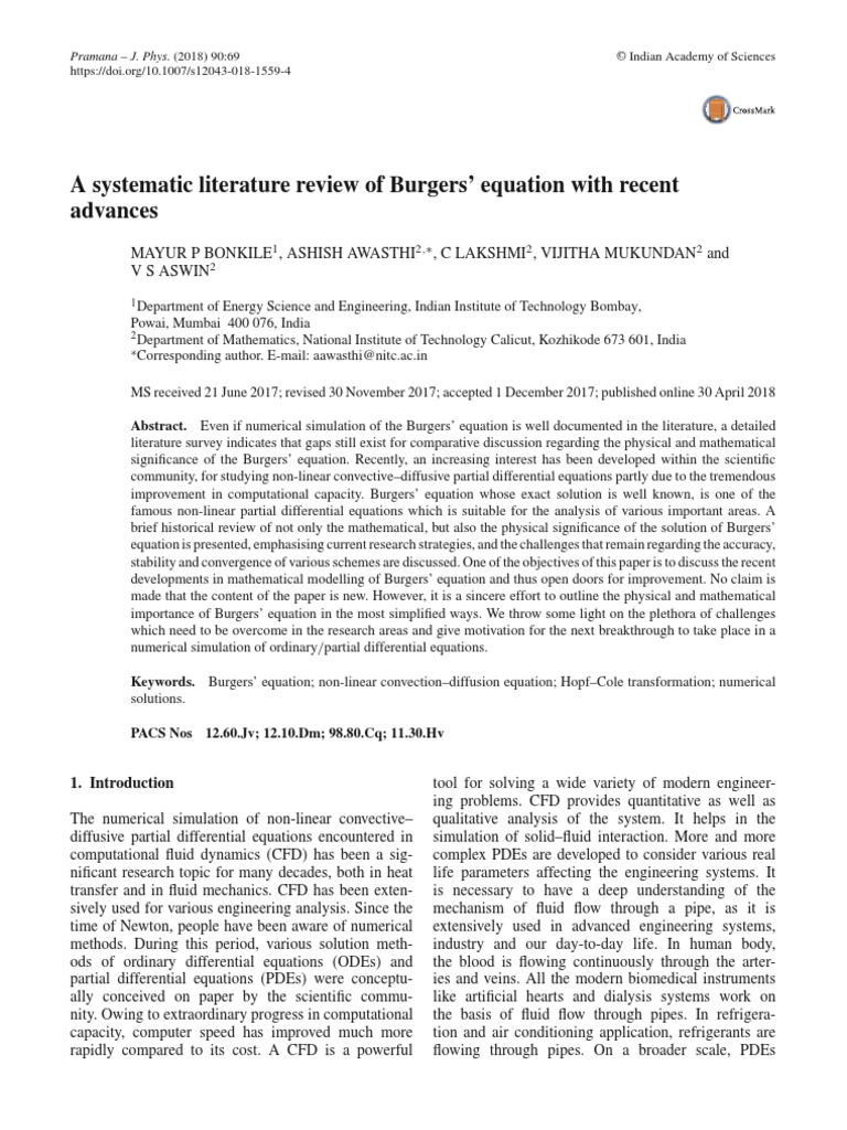 Brief History of Burgers Equation | PDF | Partial Differential Equation ...