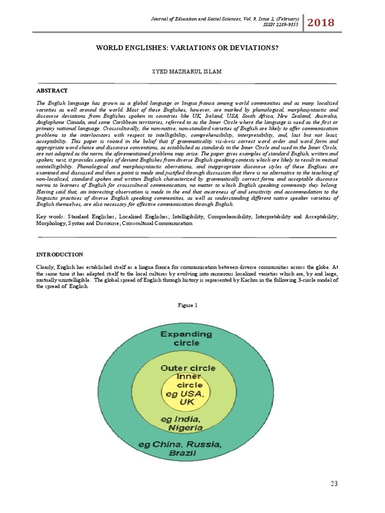 World Englishes: Variations and Standards | PDF | English Language ...