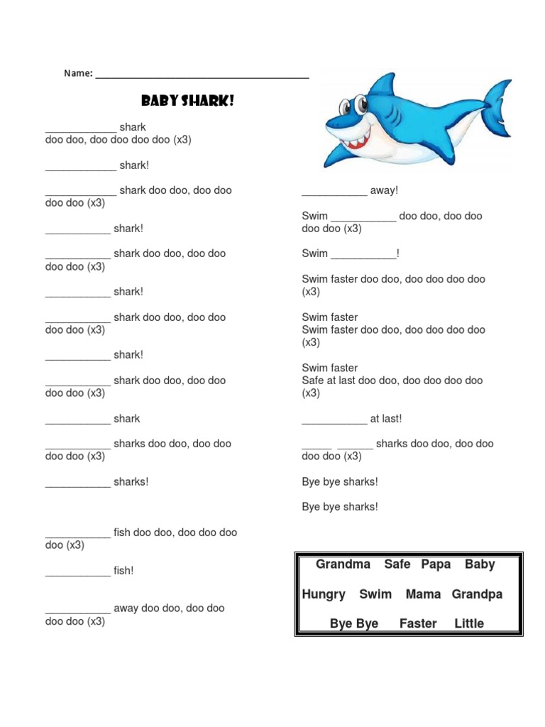 Baby Shark Lyrics WKST | PDF