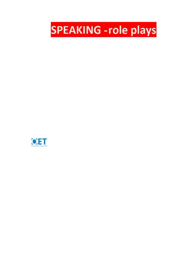 Oet Speaking Samples PDF | PDF