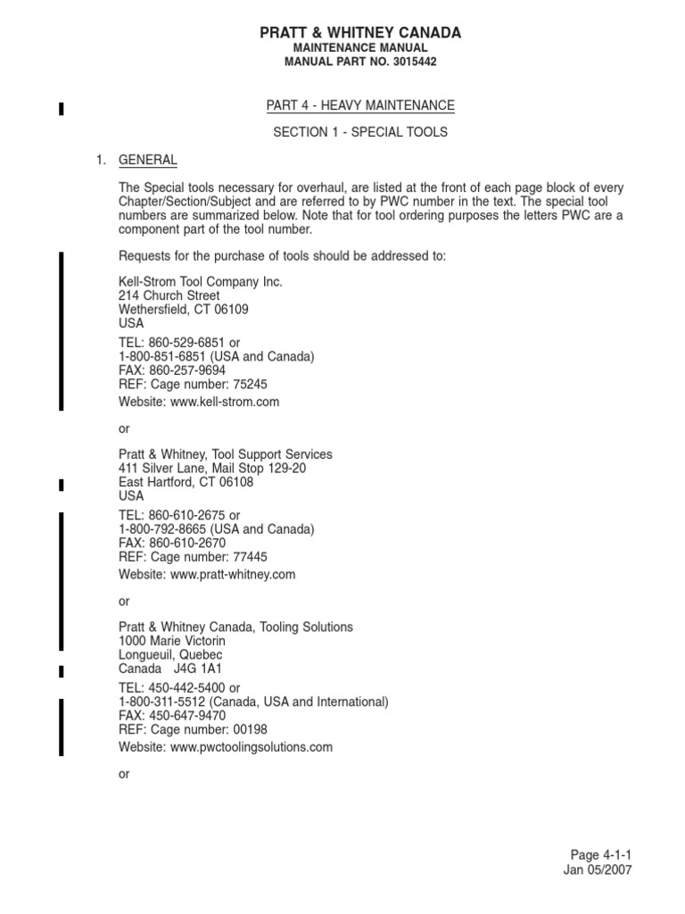 PT6A Engine Heavy Maintenance Tools | PDF | Grinding (Abrasive Cutting ...