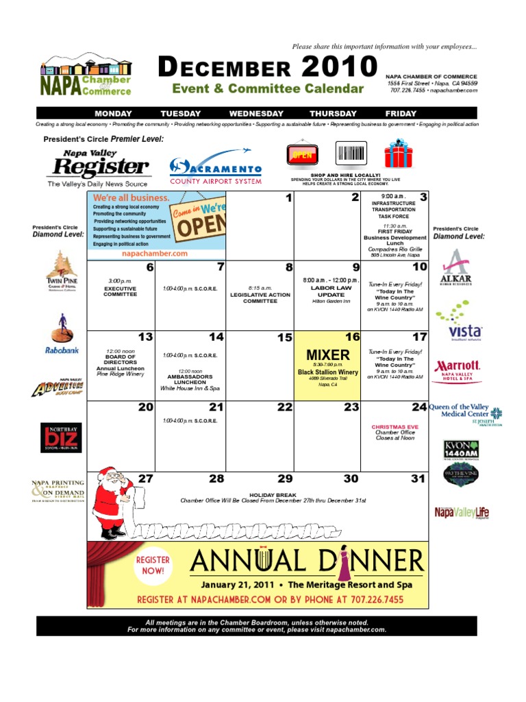 Napa Chamber of Commerce Events Guide | PDF