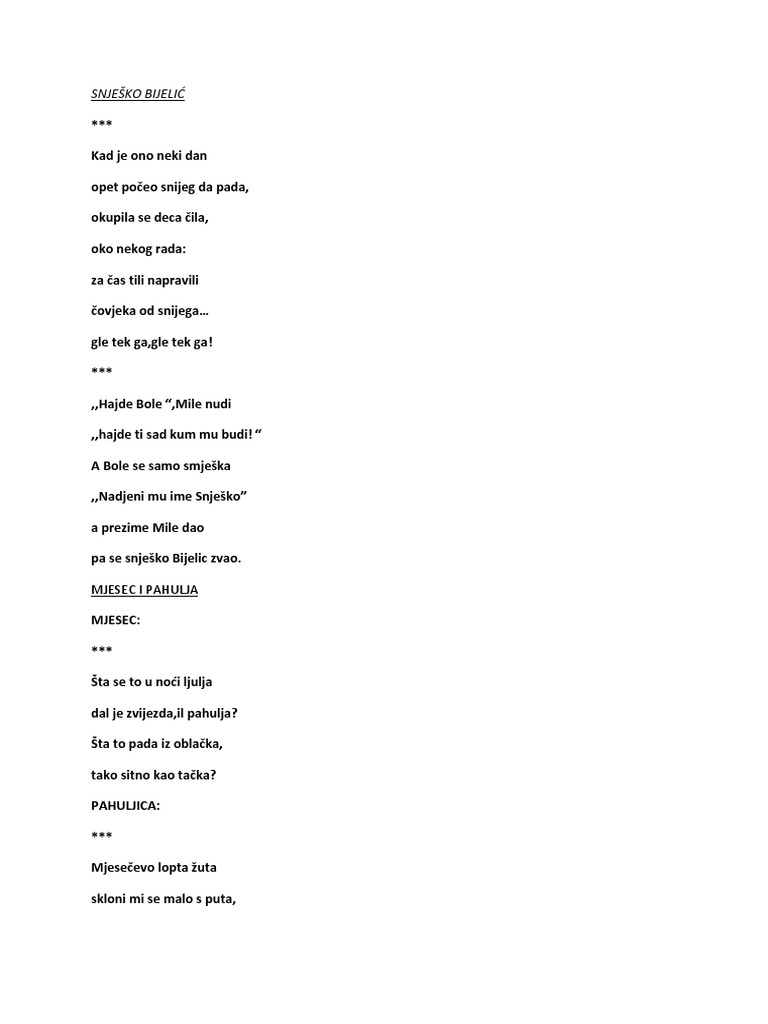 Novogodisnje Recitacije 4 | PDF