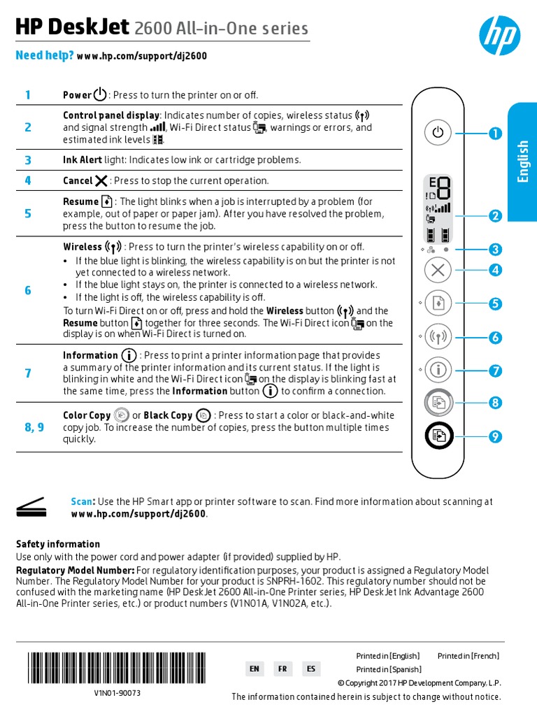 HP DeskJet 2600 All-in-One Series | PDF | Printer (Computing) | Hewlett ...