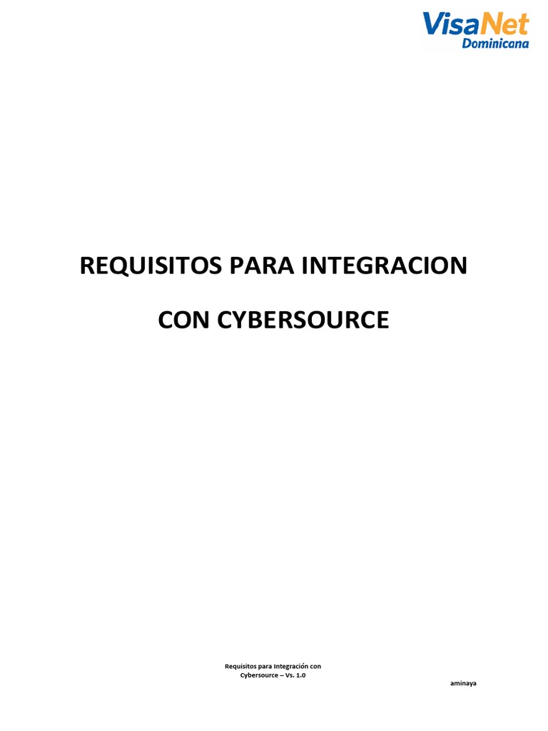 Requisitos para Integracion Con Cybersource PDF | PDF | Transport Layer Security | Sitios web