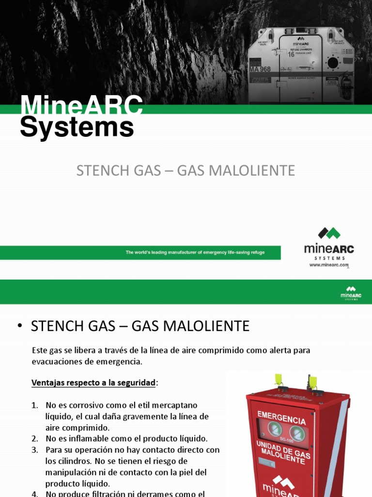 Ventajas Sistema Gas Maloliente MineARC Stench Gas | PDF