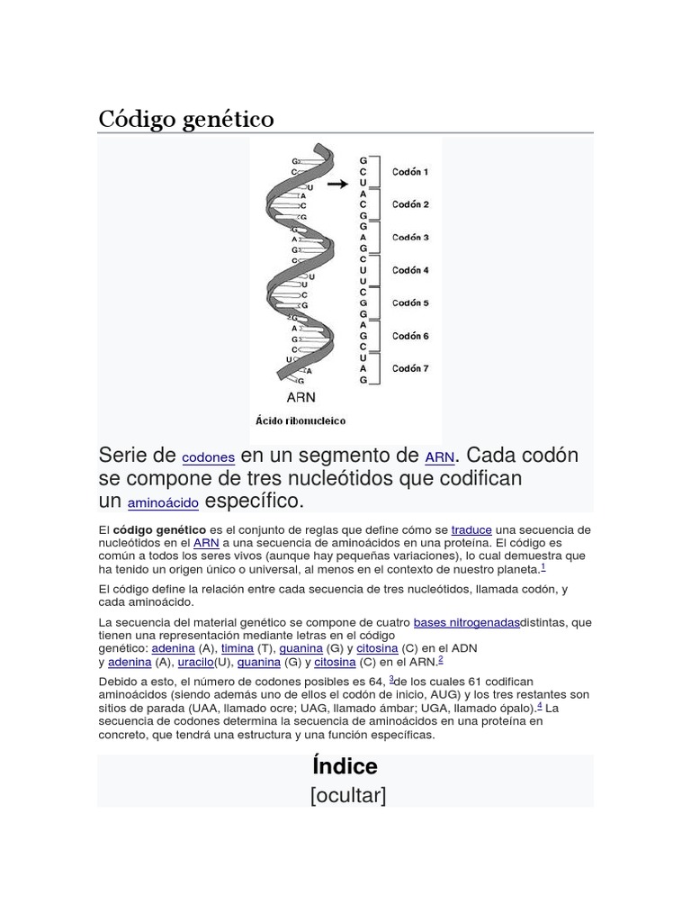 Código Genético | PDF | Codigo genetico | Perfiles de ADN