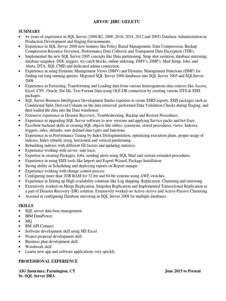 Sql Server Dba Pdf Microsoft Sql Server Replication Computing 