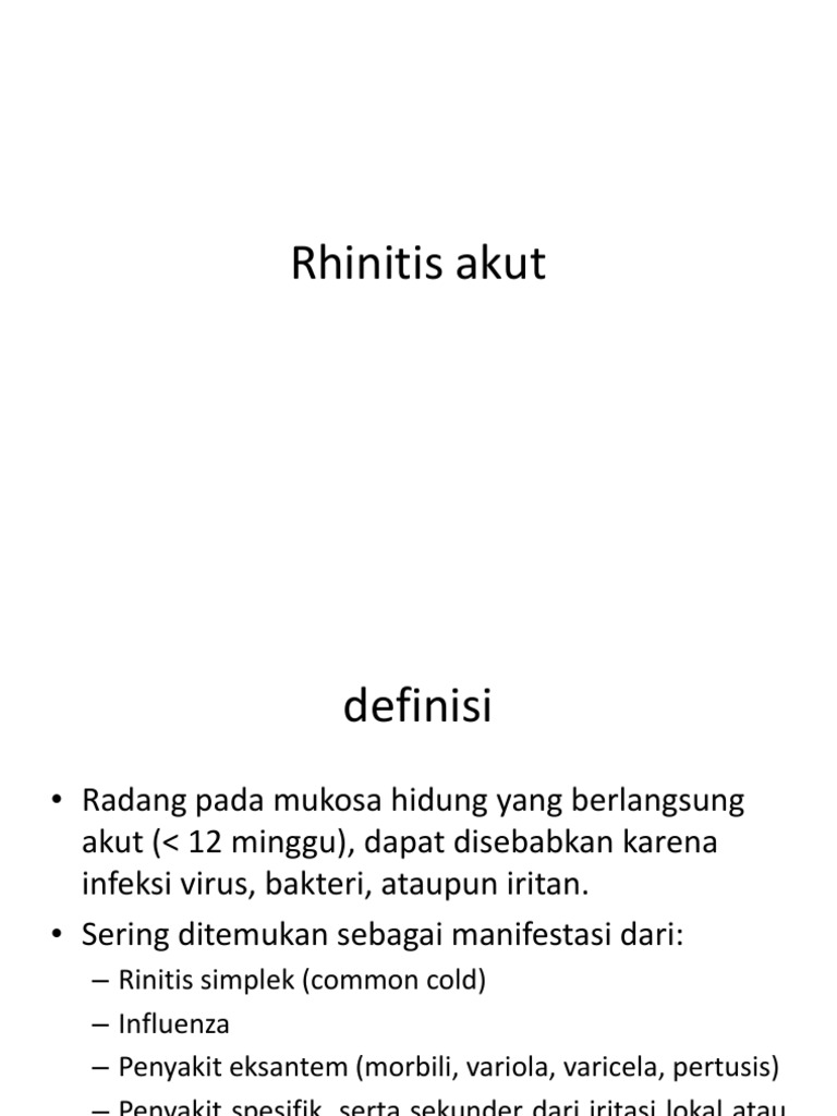 Panduan Lengkap Rinitis Akut | PDF