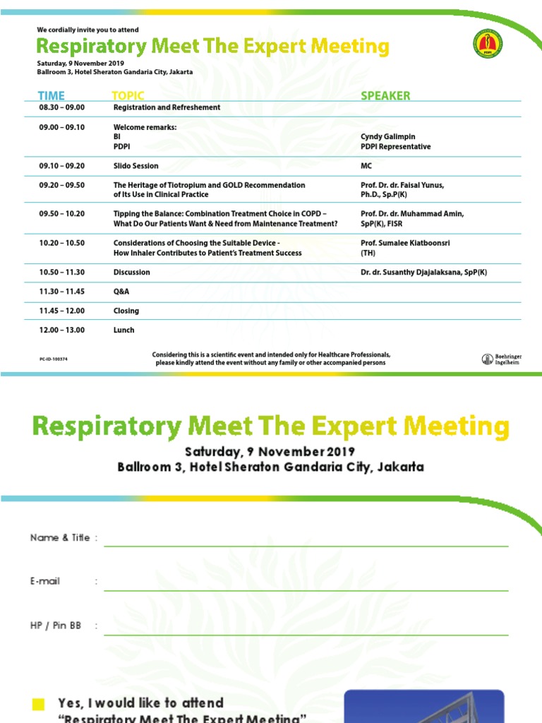 COPD Expert Meeting Invitation | PDF | Medical Specialties | Health ...